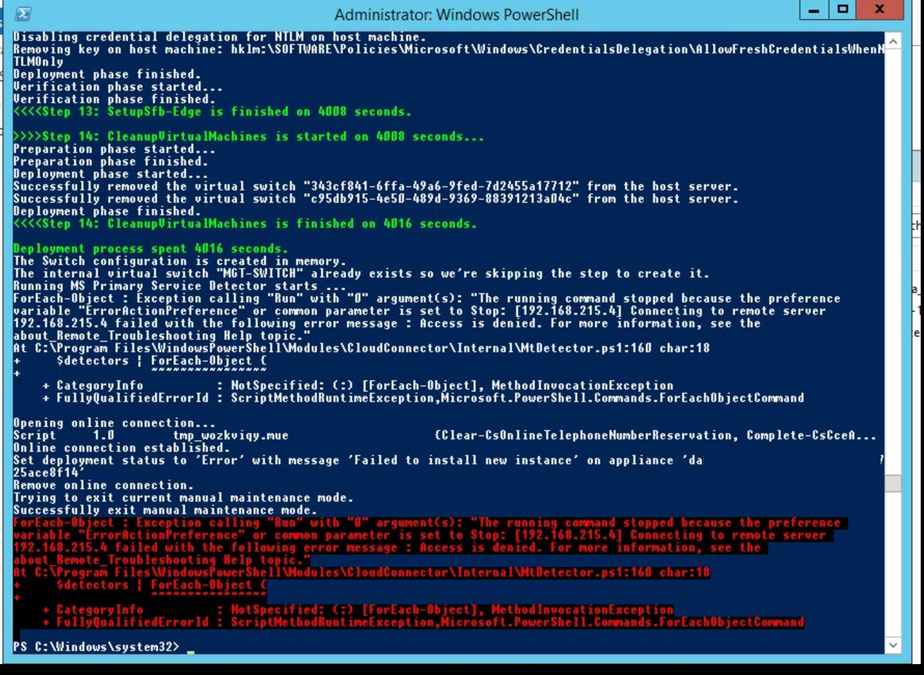 CCE: Deployment failure – Connecting to the remote server failed with ...